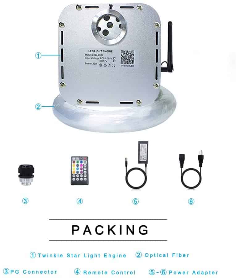 Fiber Optic Star Ceiling Kit - Cool Lights - SPN